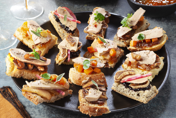 foie gras canapes combinations