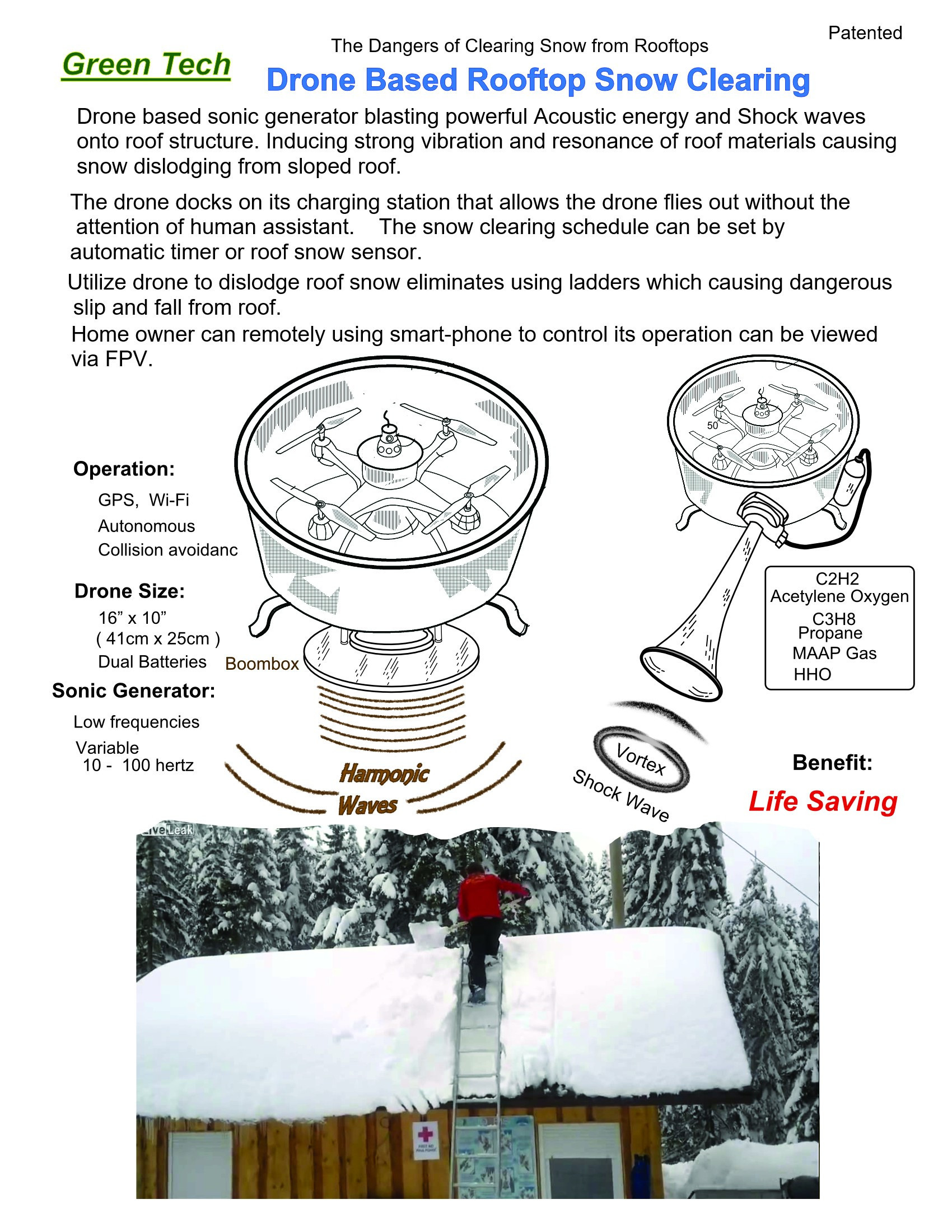 Snow removal drone