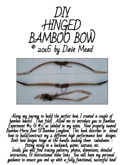 INSTANT DOWNLOAD Bamboo Bow Building Instructional Booklet .PDF NOW!