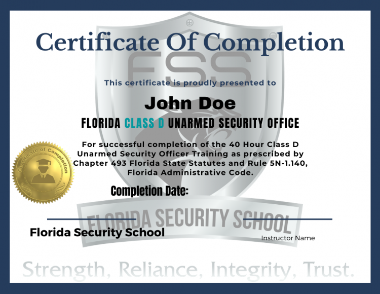 Florida Security School | D Class Security License | G Class Security ...