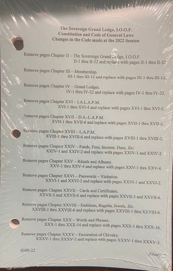 2022 SGL Code Update 0100-22-A2