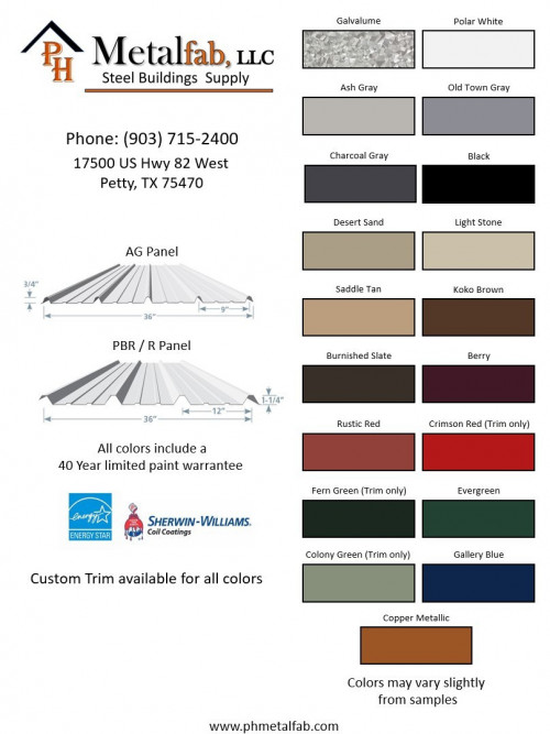 Sheet Metal Colors