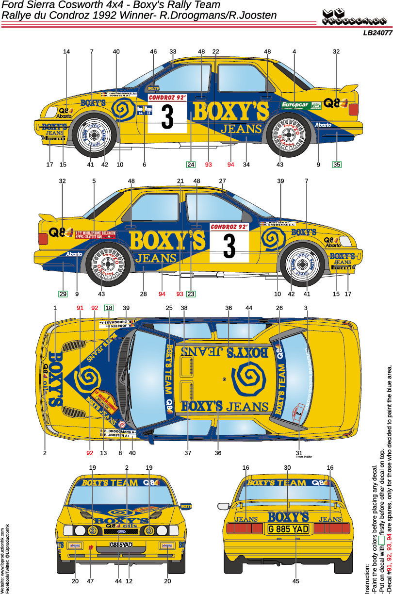 1/24 Ford Sierra Cosworth 4x4 - Boxy's Rally Team - Rallye du Condroz ...