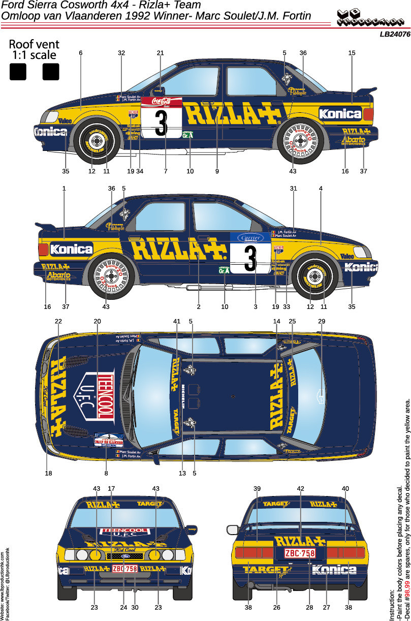 1/24 Ford Sierra Cosworth 4x4 - Rizla+ Team - Omloop van Vlaanderen ...