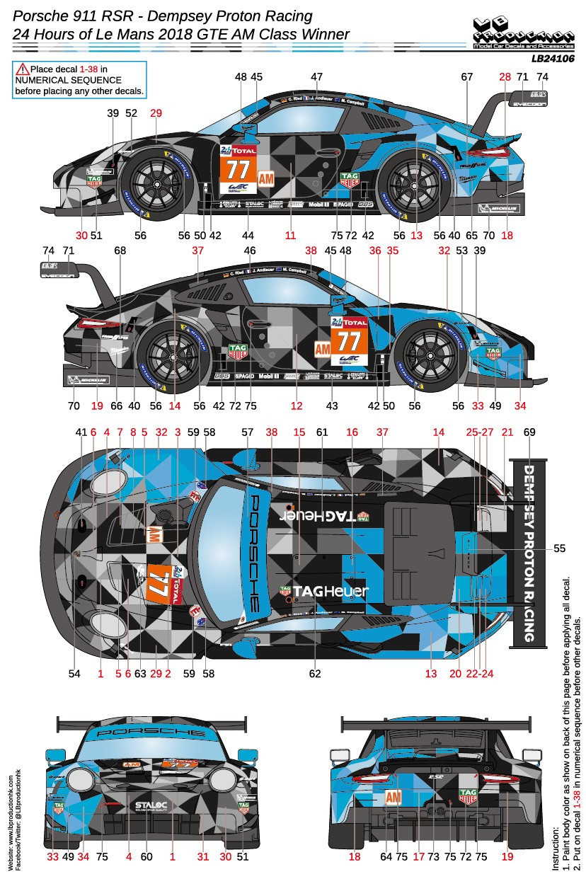 1/24 Porsche 911 RSR - Dempsey Proton Racing -24 Hours of Le Mans 2018 ...