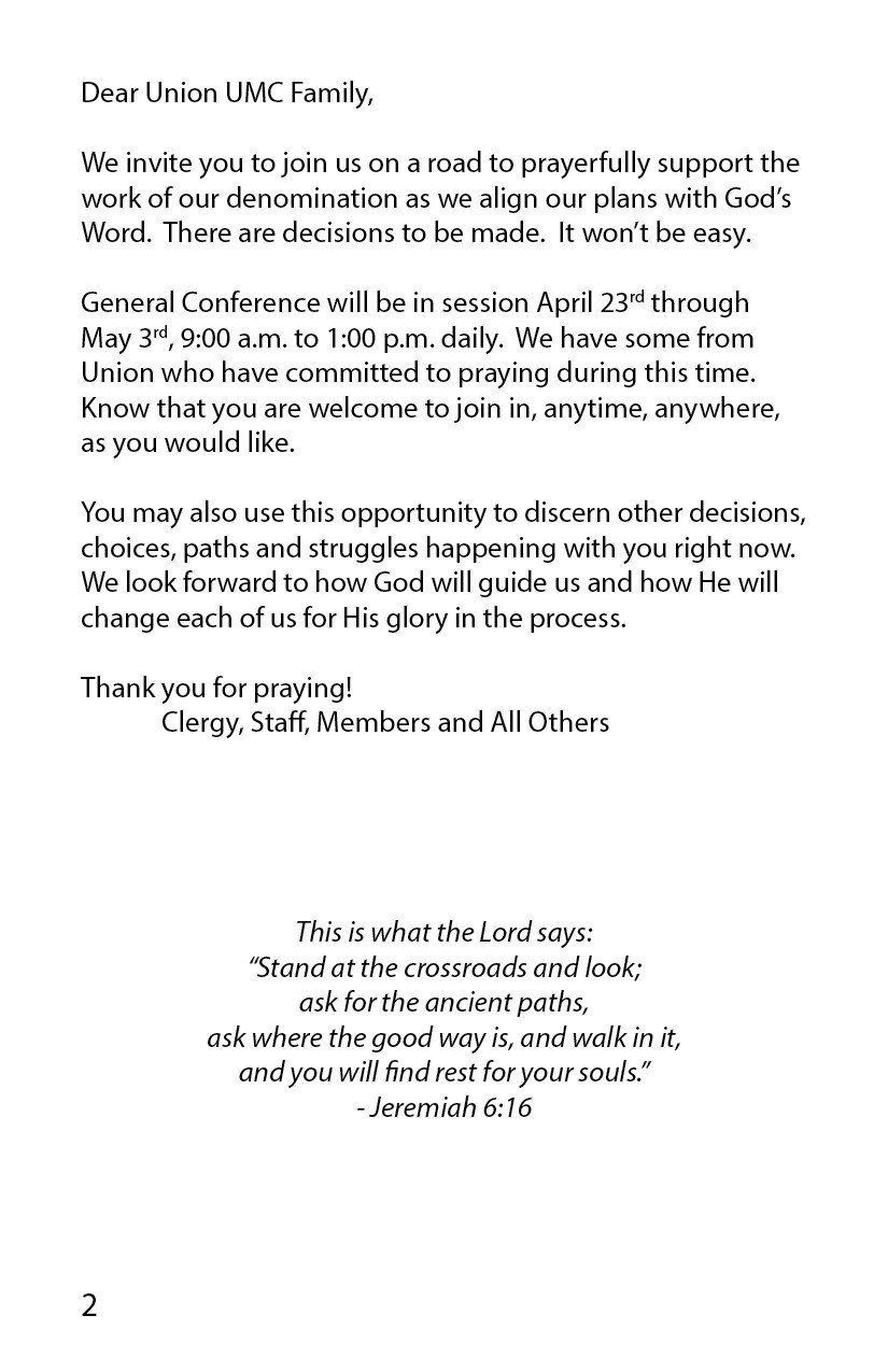Prayer Devotional Guide for the United Methodist Church General ...