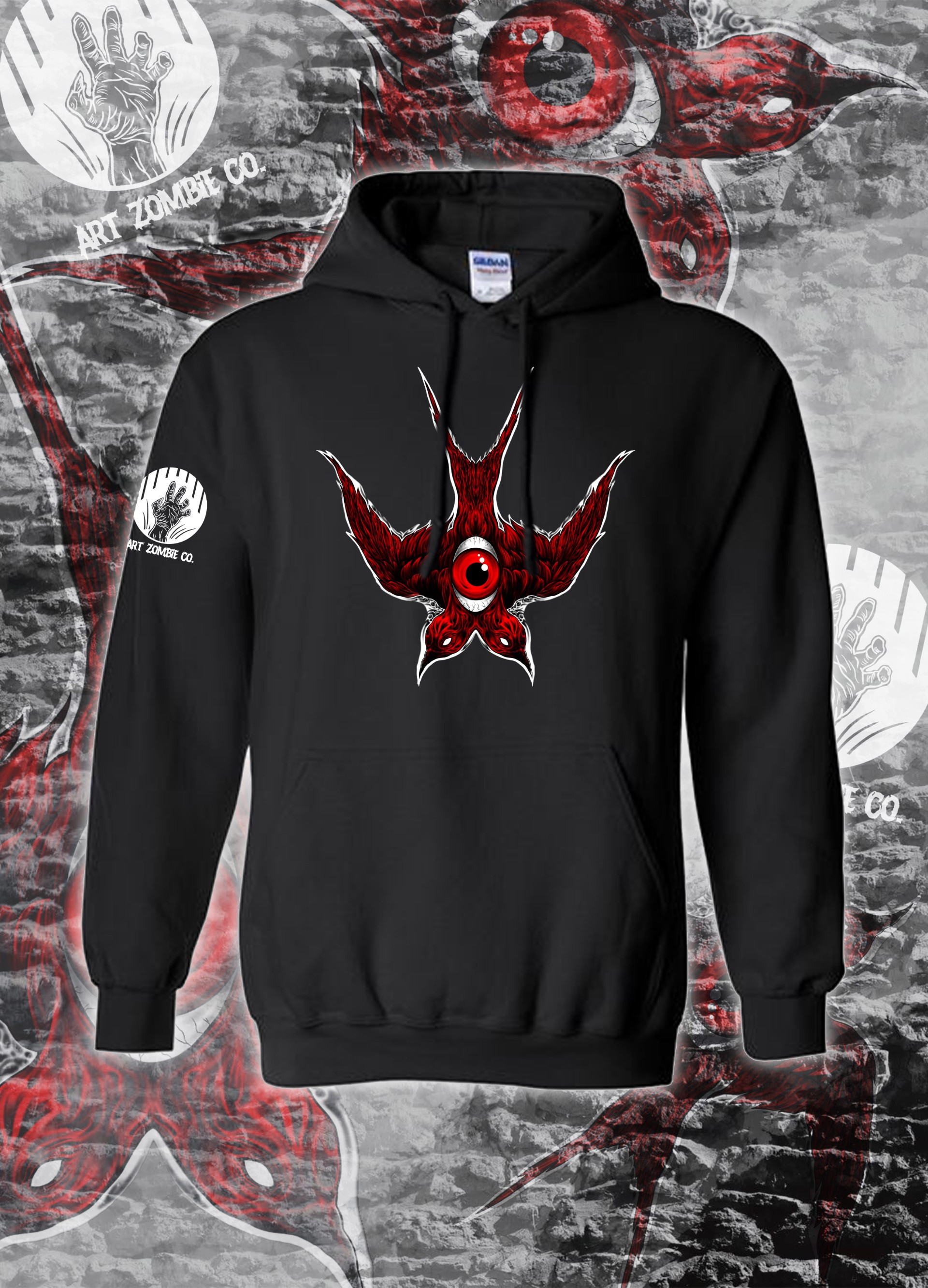 2 Headed Crow Sweatshirt with Hood