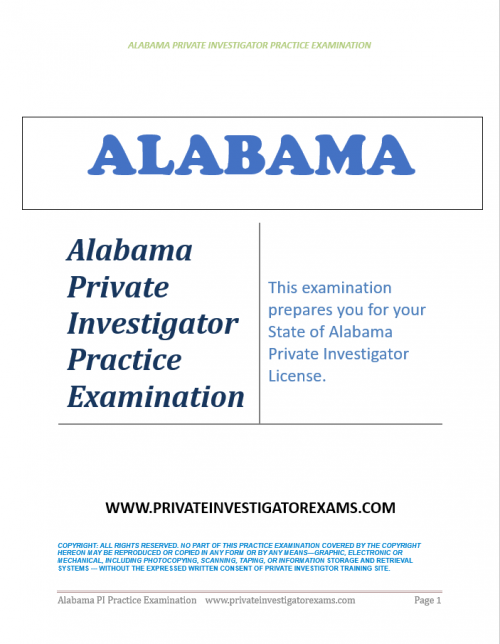 Alabama Private Investigator Practice Examination