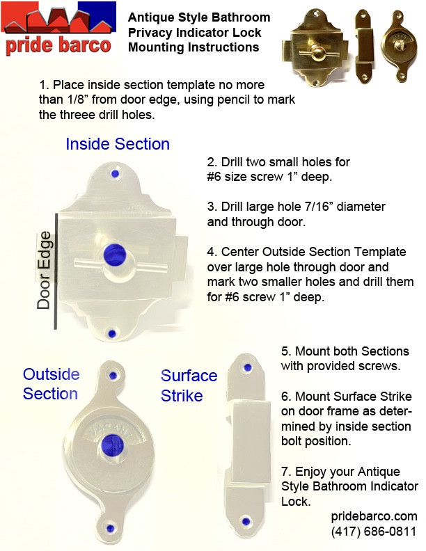 Antique Style Bathroom Indicator Lock