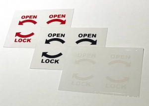 Clear Vinyl Open and Lock Decals