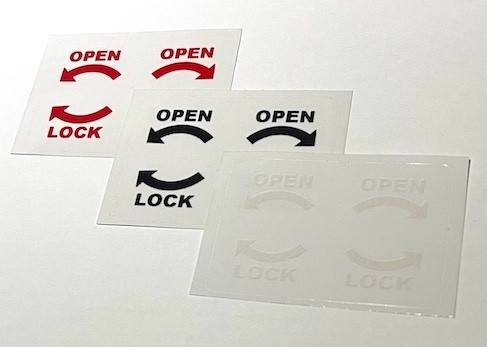 Clear Vinyl Open and Lock Decals