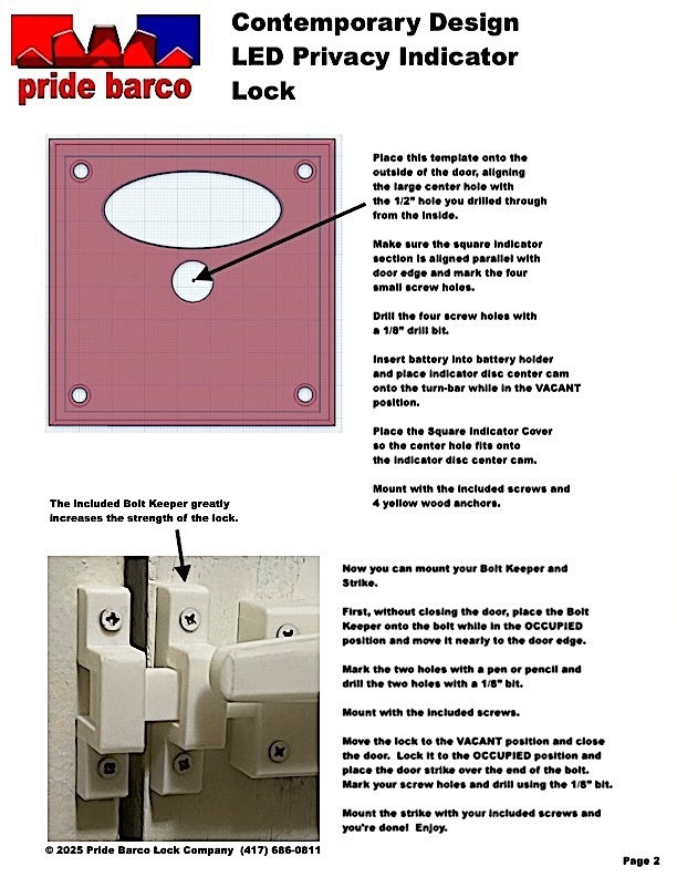Contemporary Design LED Privacy Indicator Lock