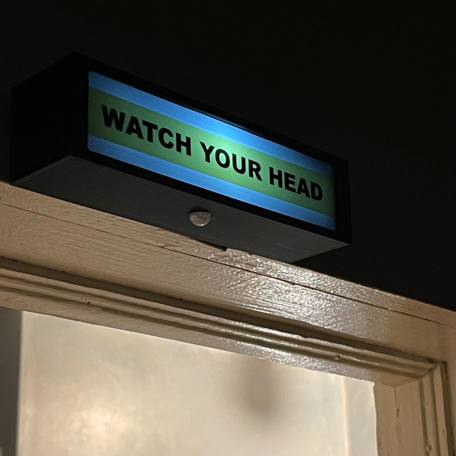 Watch Your Head Motion Sensor LED Safety Indicator Sign