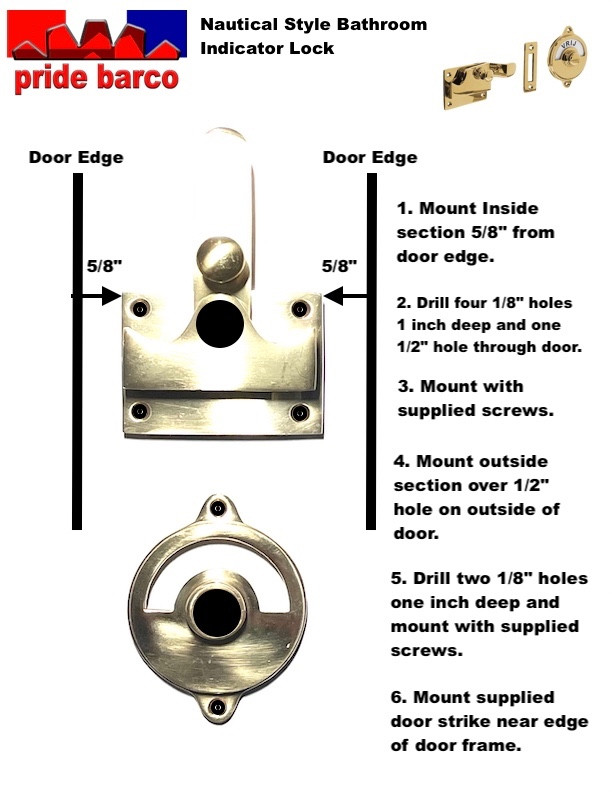 Nautical Style Bathroom Indicator Lock