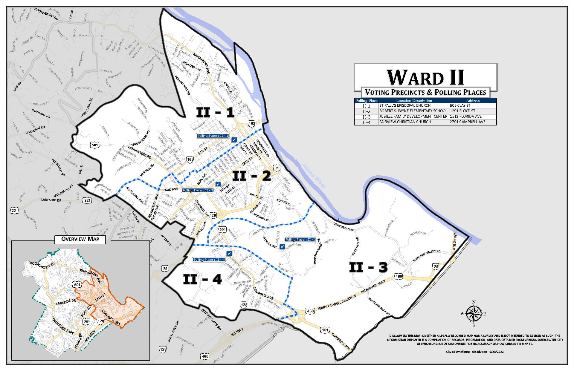Ward I-IV: voting information for wards, precincts and polling places ...