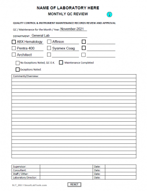 SmartLabTools | SLT_QC Review Forms