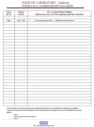 SmartLabTools | SLT_QC Review Forms