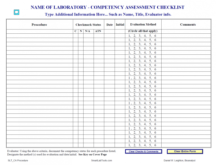 SmartLabTools | SLT_Competency Assessment Forms