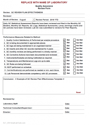 SmartLabTools | SLT_QC Review Forms