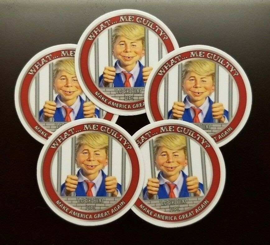 5 Pack Alfred E. Neuman as Donald J. Trump 2" Vinyl Stickers!
