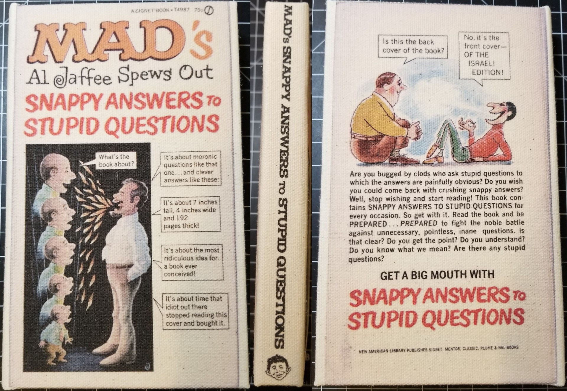 HARDCOVER!!!! Al Jaffee Spews Out SATSQ's MAD Magazine Paperback Book