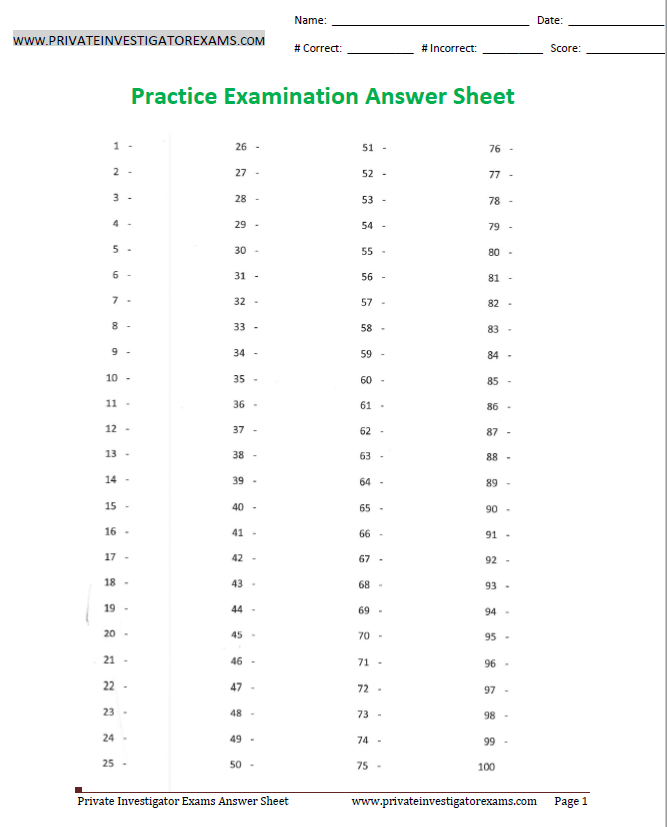 Florida Private Investigator Practice Examination | PI-PREP.COM