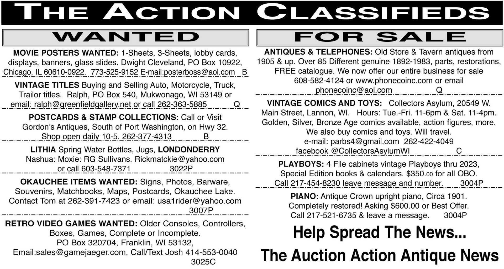 Classifieds - For Sale - Wanted
