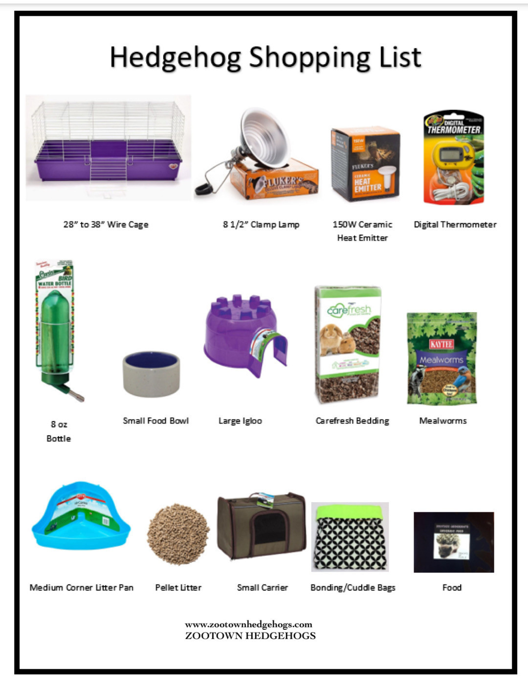 Hedgehog Shopping List